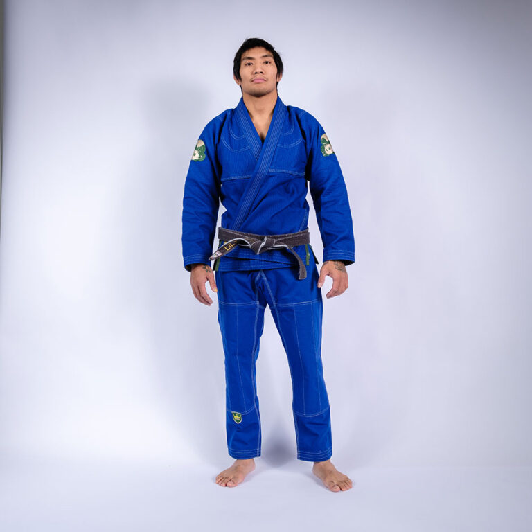 Inverted Gear BJJ Gi Gold Weave V2 blue - Rebelz