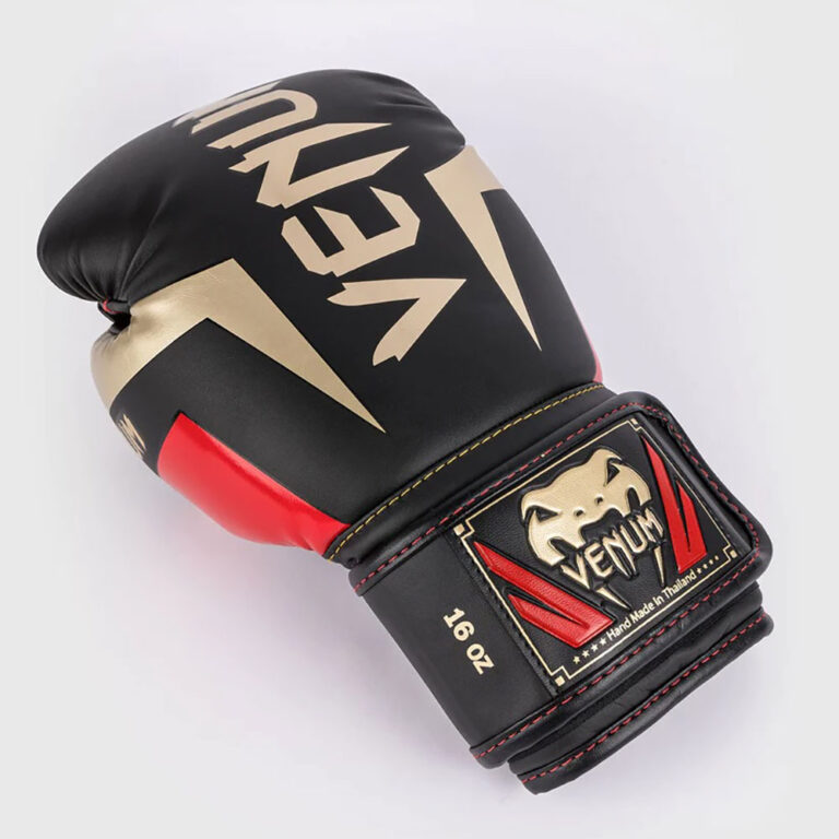 Venum Boxing Gloves Elite black/gold/red - Rebelz